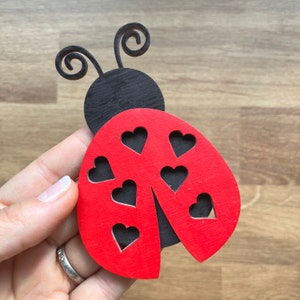 Wooden Ladybug, Craft Idea for Kids, Ladybug Wall Hanging, Ladybug Gift ...