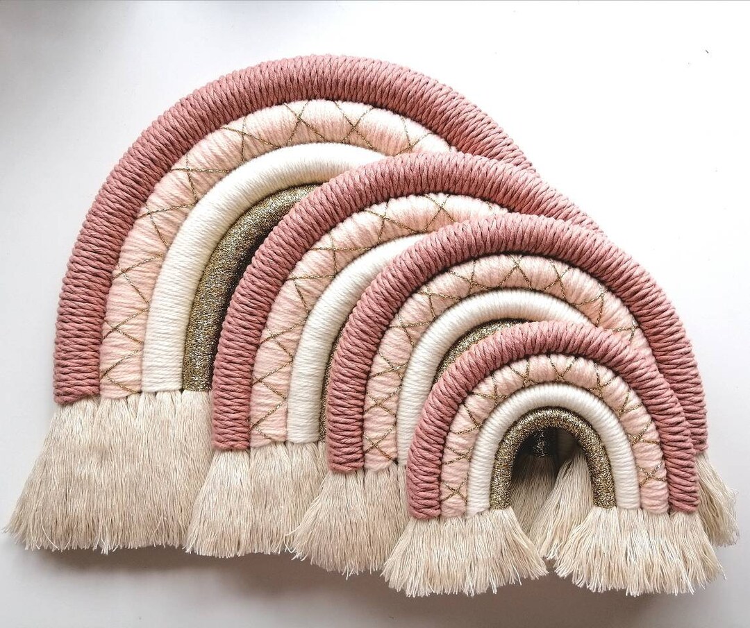 Rainbow Wall Hanging Nursery Boho Macrame Rainbow Macrame Macrame Wall ...