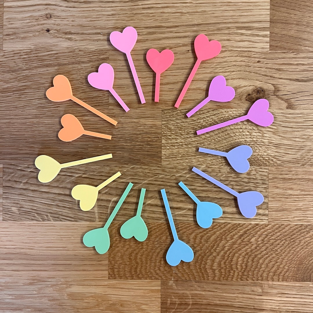 Heart-shaped Decorative Picks for Personalized Birthday Plates With ...