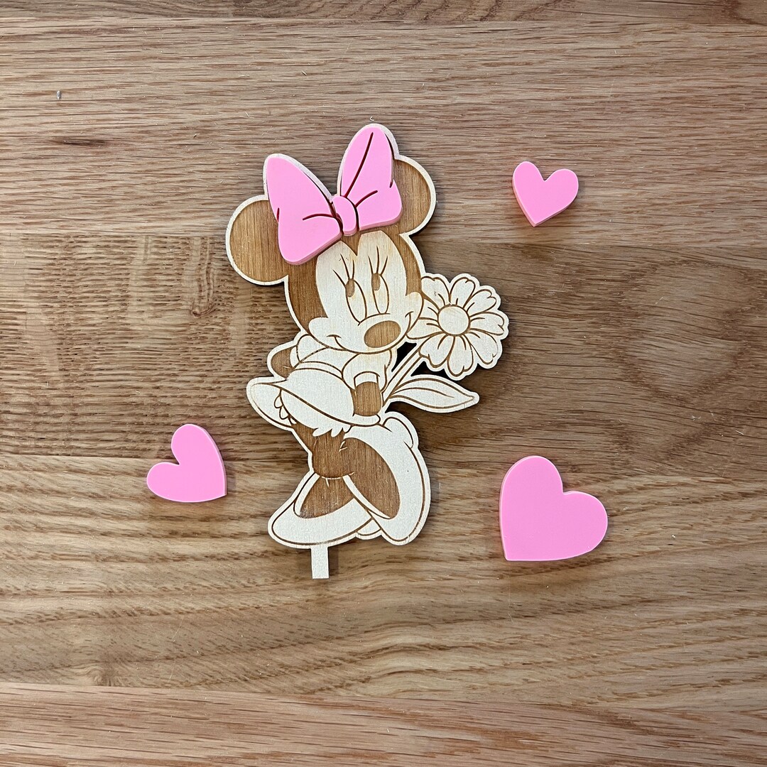 Minnie Mouse Motif Plug for Personalized Birthday Plate With Vase and ...