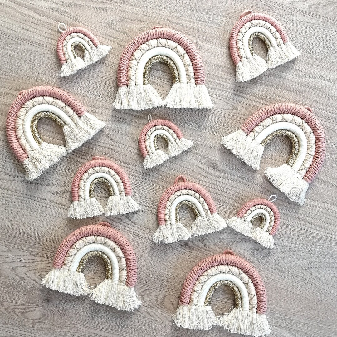 Rainbow Wall Hanging chunky Blush Children's Room Boho Macrame Rainbow ...