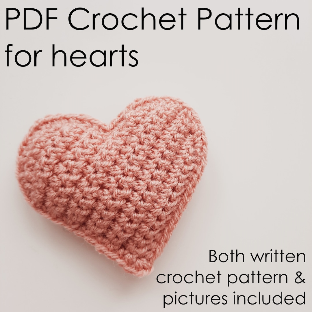 Heart Crochet Pattern, PDF TUTORIAL Heart, Heart, Crochet Pattern Heart ...