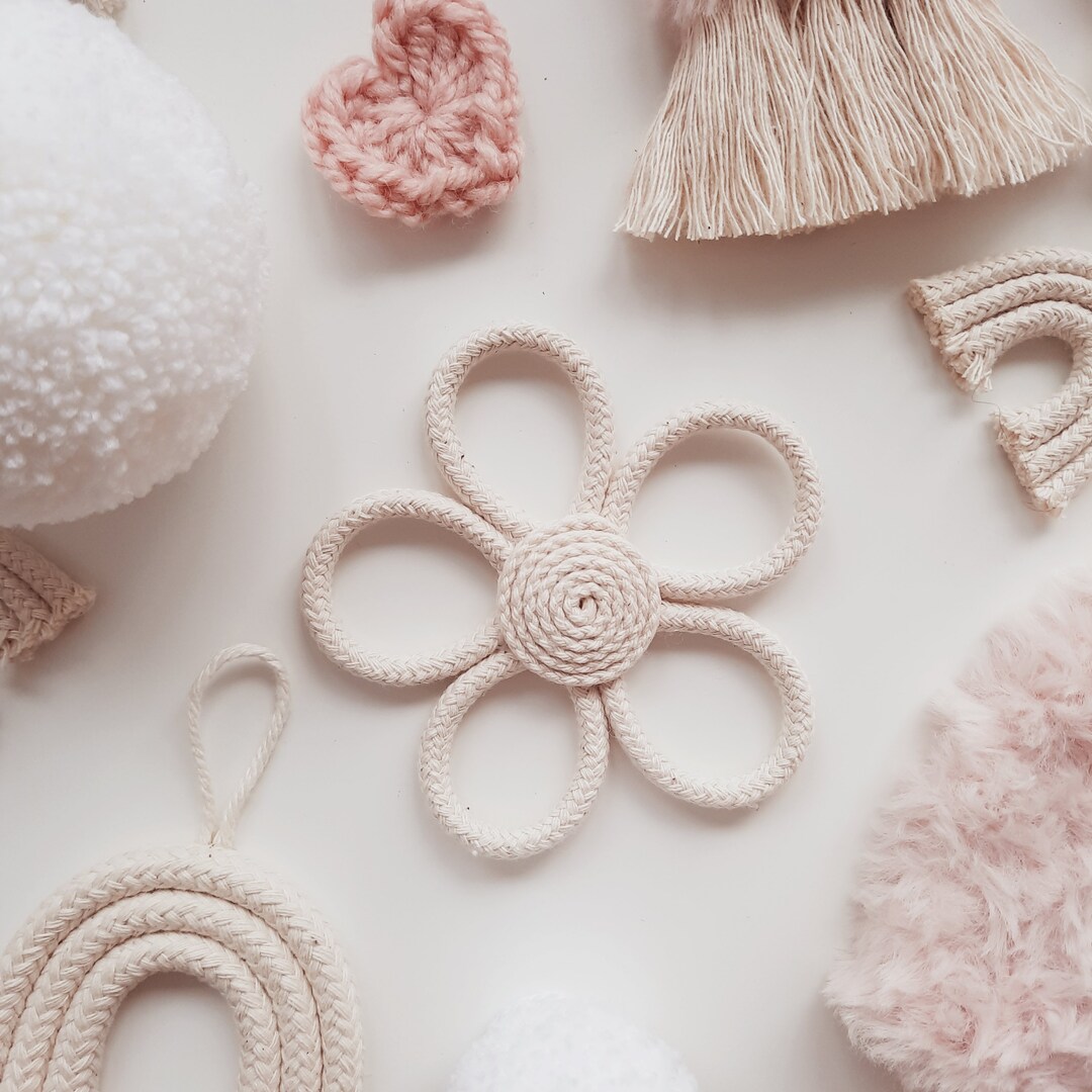 Rope Flower flowerpower, Macrame Flower, Wall Decoration, Wall Tattoo ...