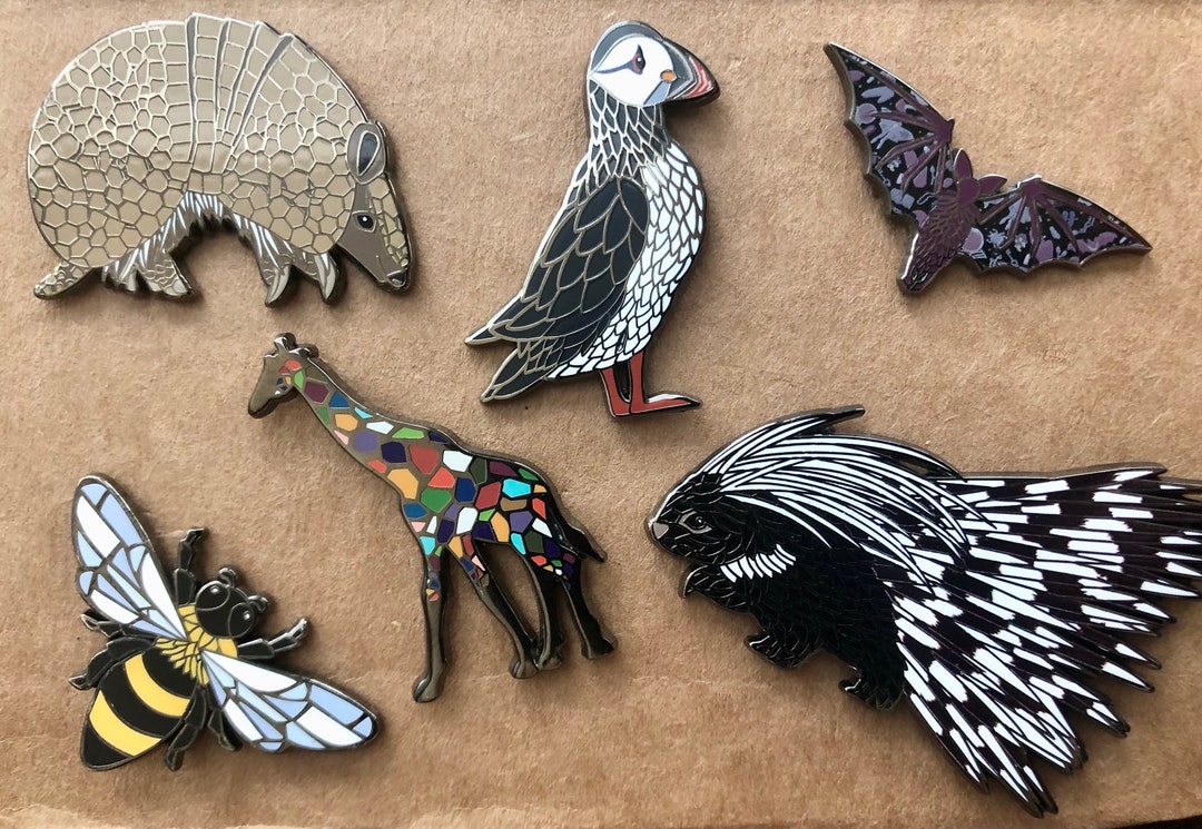 Enamel Animal Pins - Etsy