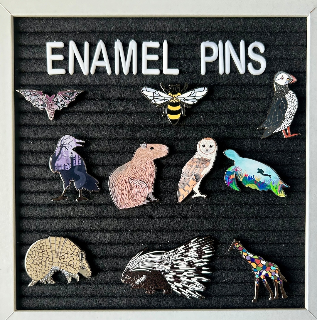 Enamel Animal Pins - Etsy