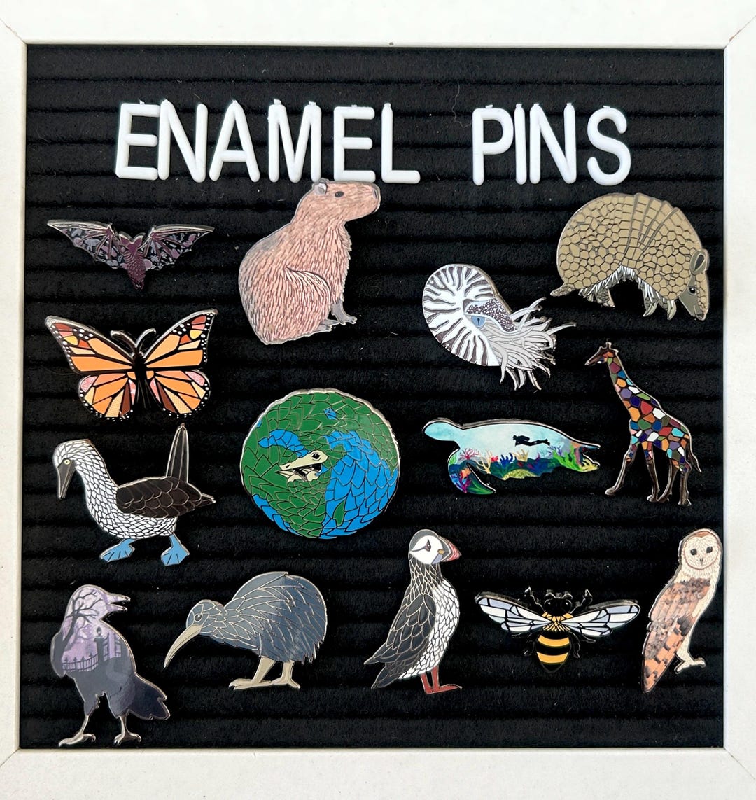 Enamel Animal Pins - Etsy