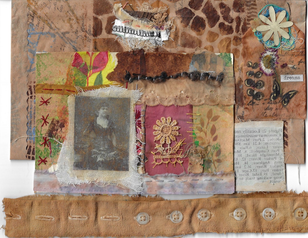 Digital Paper, Printable, 5 Digital Junk Journal Pages 11 X 8.5in ...