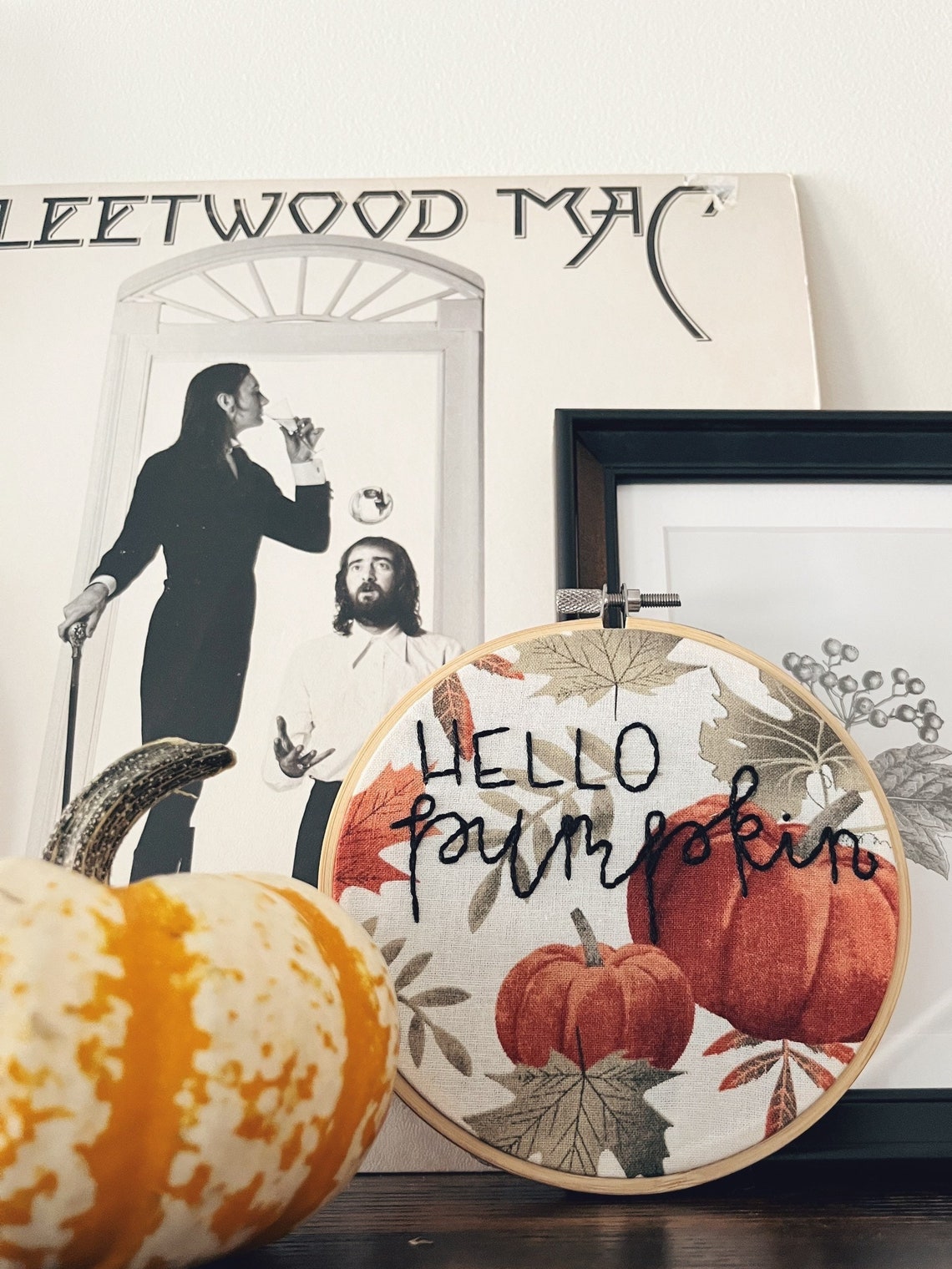 Hello Pumpkin, Pumpkin Sign, Embroidery Hoop Art, Fall Home Decor, Fall ...