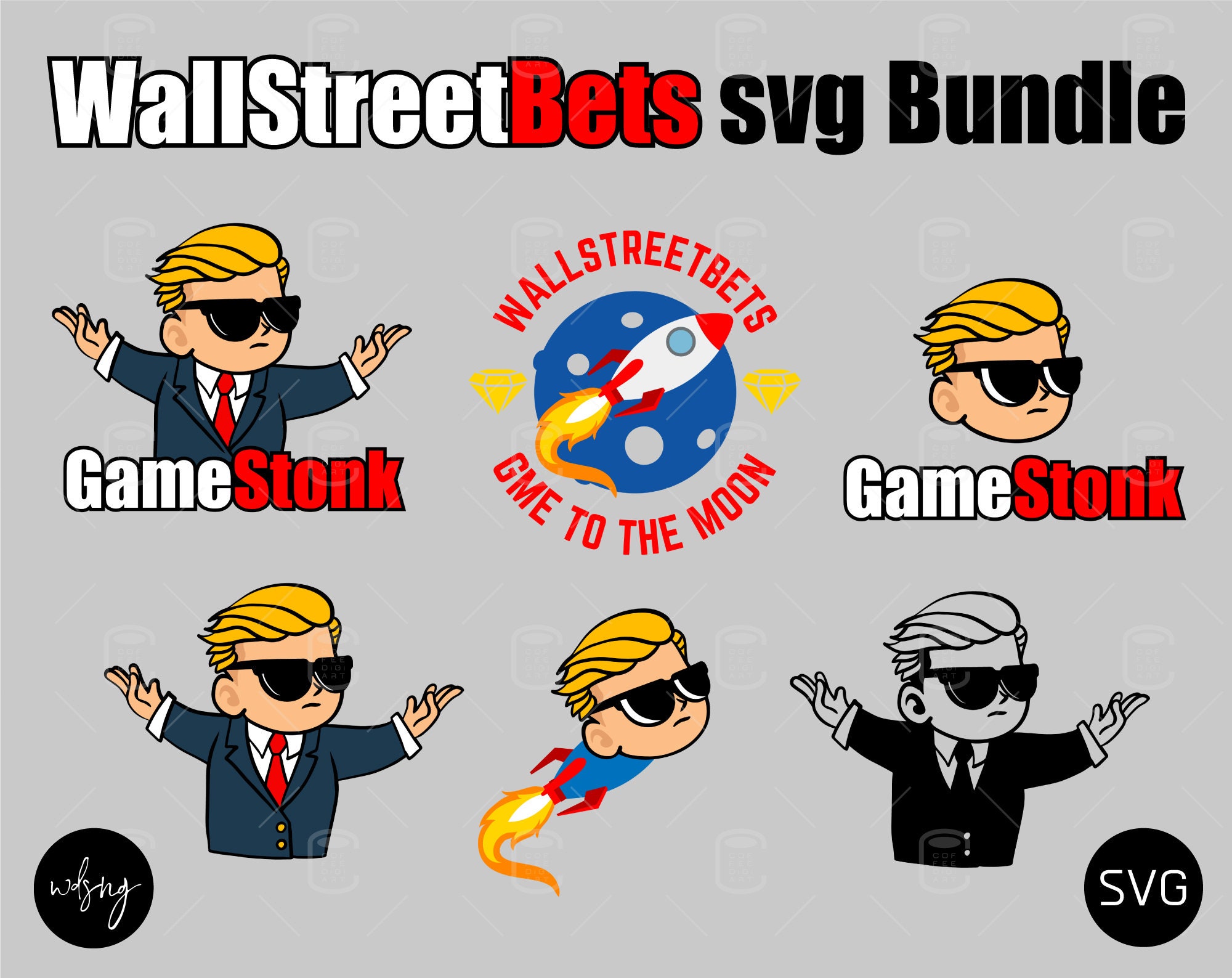 WSB Wall Street Bets BUNDLE - Svg, Png, Dxf Digital Download - Etsy
