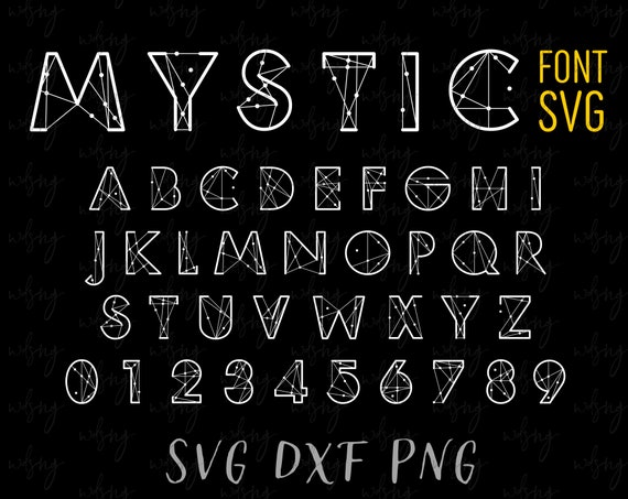 Mystic Font SVG Letter en Nummer SVG DXF voor Cricut - Etsy Nederland
