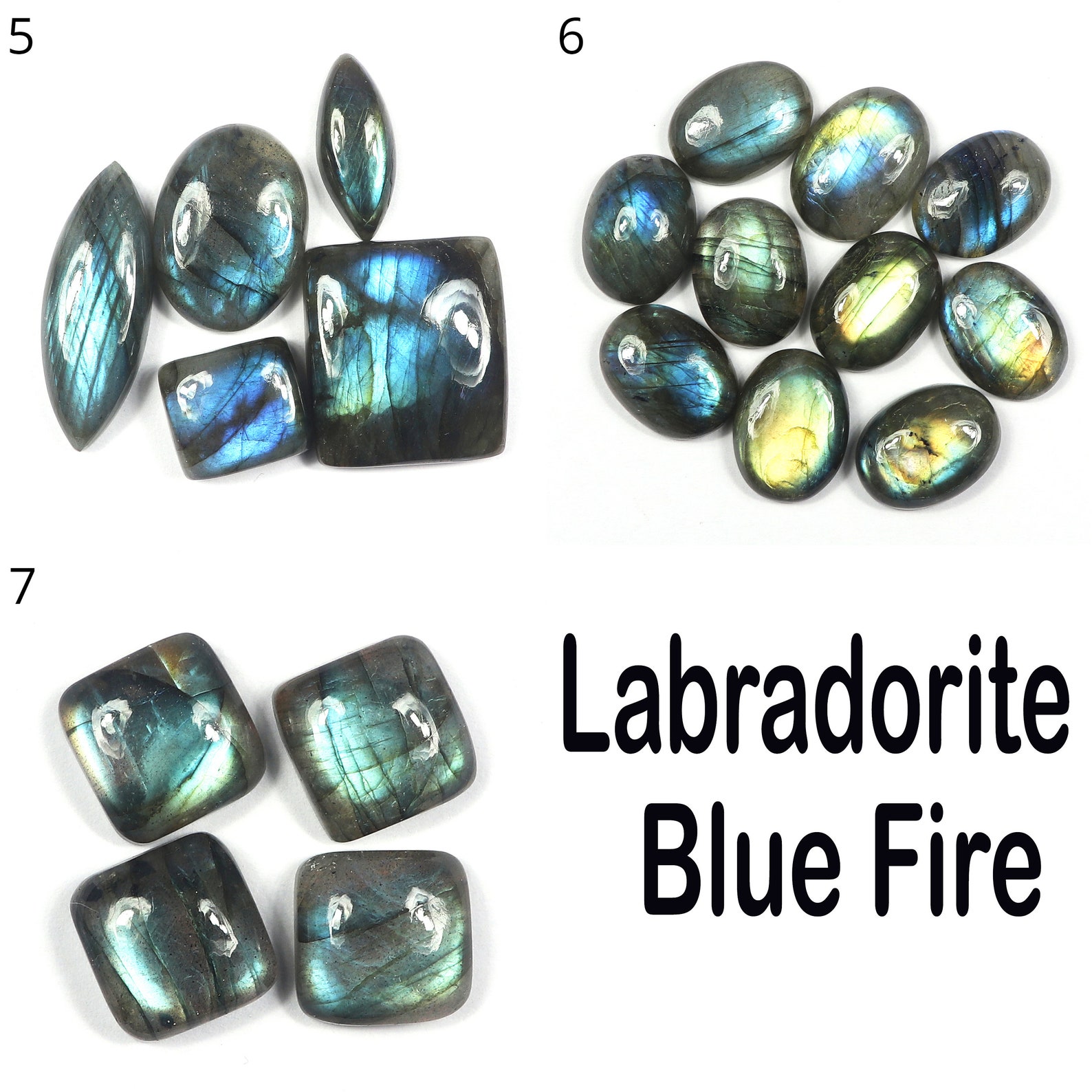 Wholesale LOT Natural Blue Fire Labradorite Gemstone Cabochon - Etsy