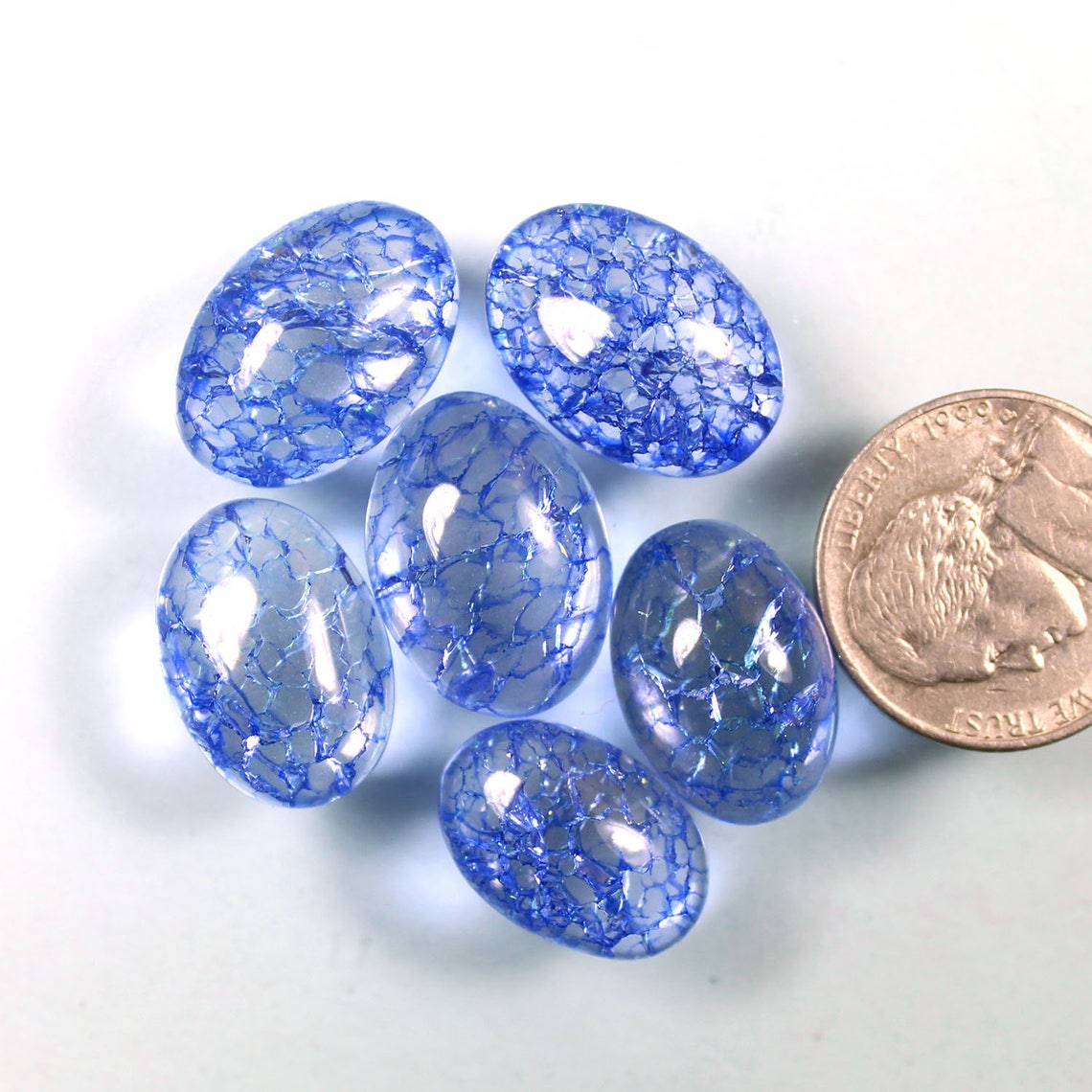 6 Pcs Beautiful Designer Blue Crackle Quartz - Etsy