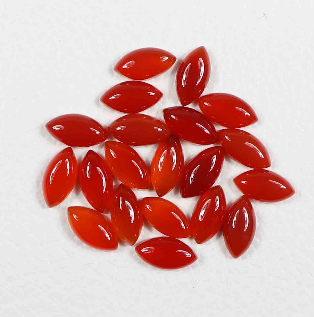20 Pieces of 42cts, 6x12mm Natural Red Onyx Cabochon,natural Red Onyx ...