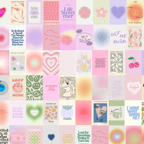 80 PCS Danish Pastel Aesthetic Wall Collage Kit Danish Pastel - Etsy UK