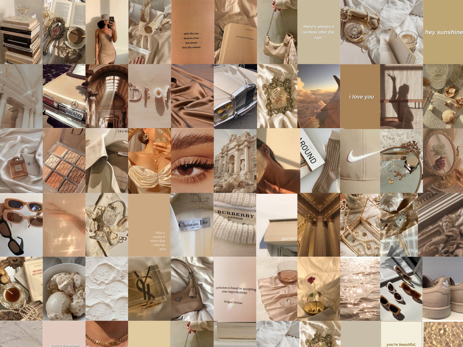 60 Beige Brown Aesthetic Photo Wall Collage Kit Boujee - Etsy UK