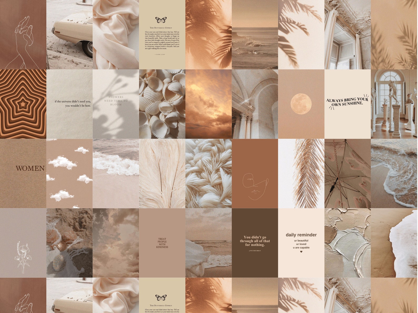 70 Boho Wall Collage Kit Aesthetic Boho Wall Decor Collage | Etsy