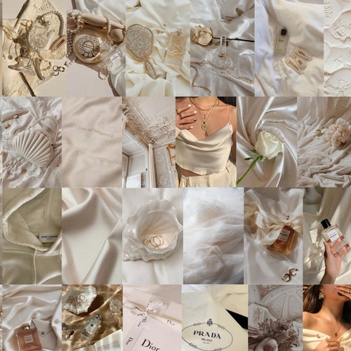 Beige Boujee Collage Kit Aesthetic 1 Beige Photo Wall Etsy