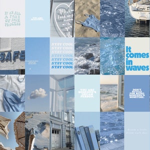 90 PCS Coastal Granddaughter Wall Collage Kit Blue Collage Pictures ...