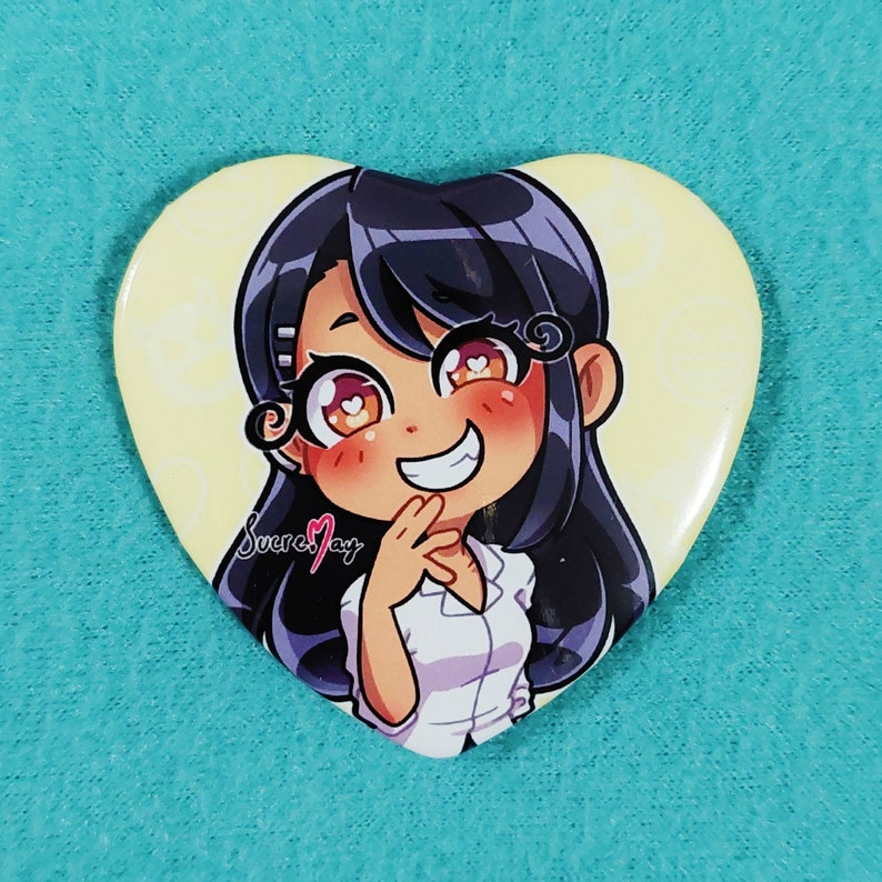 Heart Shape Anime Waifu Pin Button wave 1 - Etsy