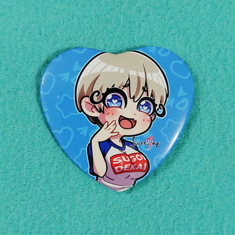 Heart Shape Anime Waifu Pin Button wave 1 - Etsy