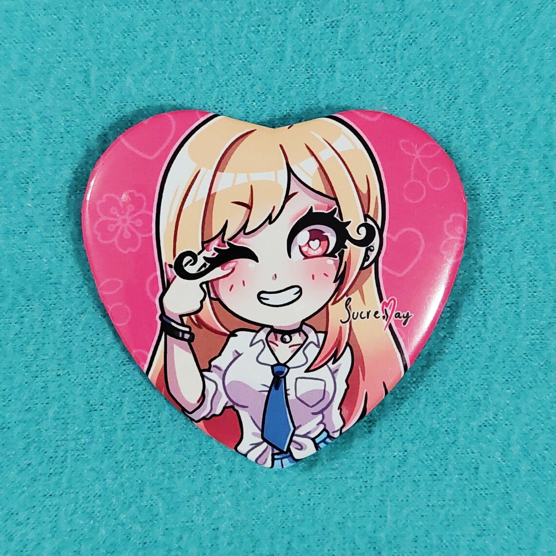Heart Shape Anime Waifu Pin Button [wave 1] - Etsy