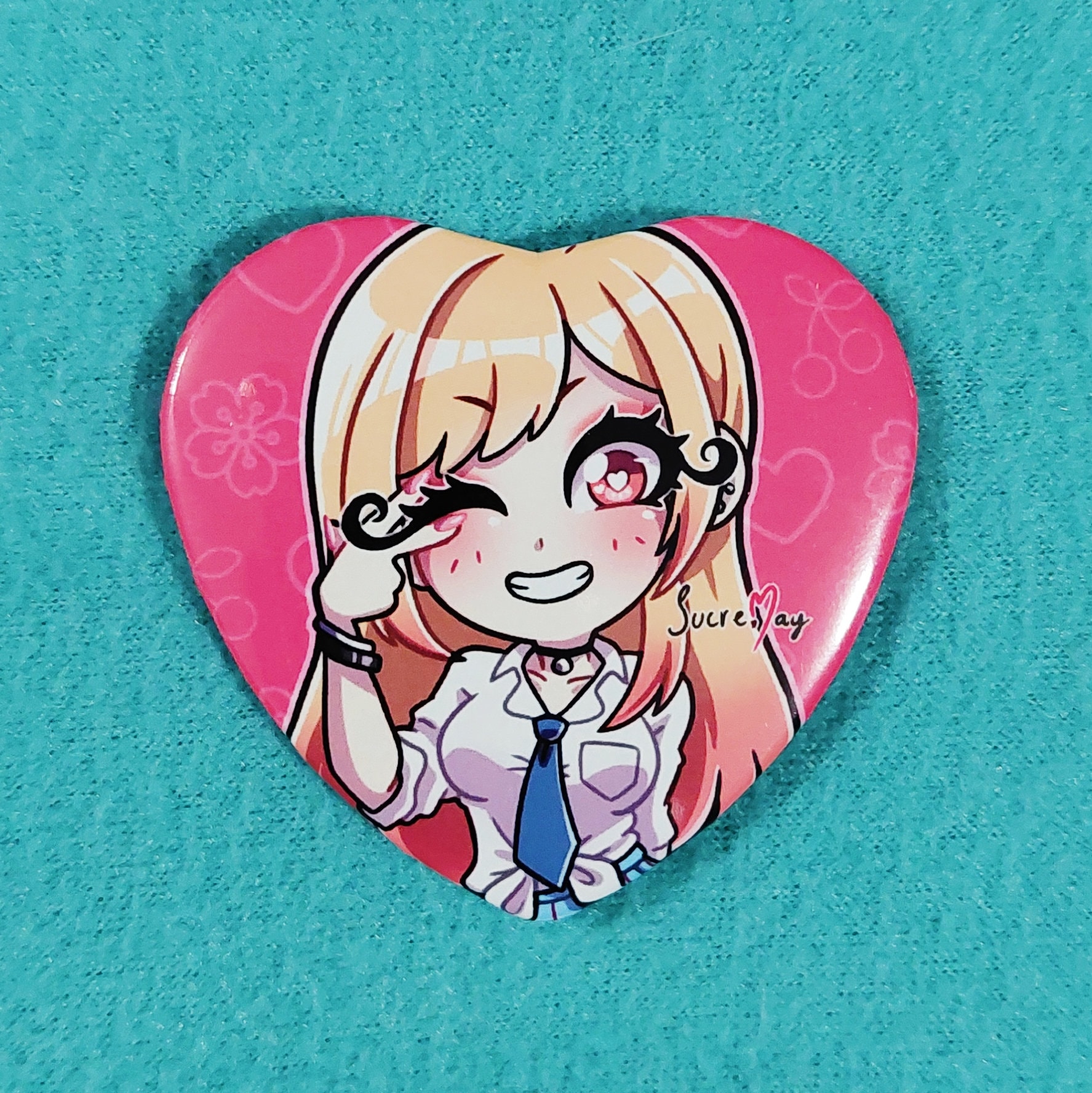 Heart Shape Anime Waifu Pin Button wave 1 - Etsy