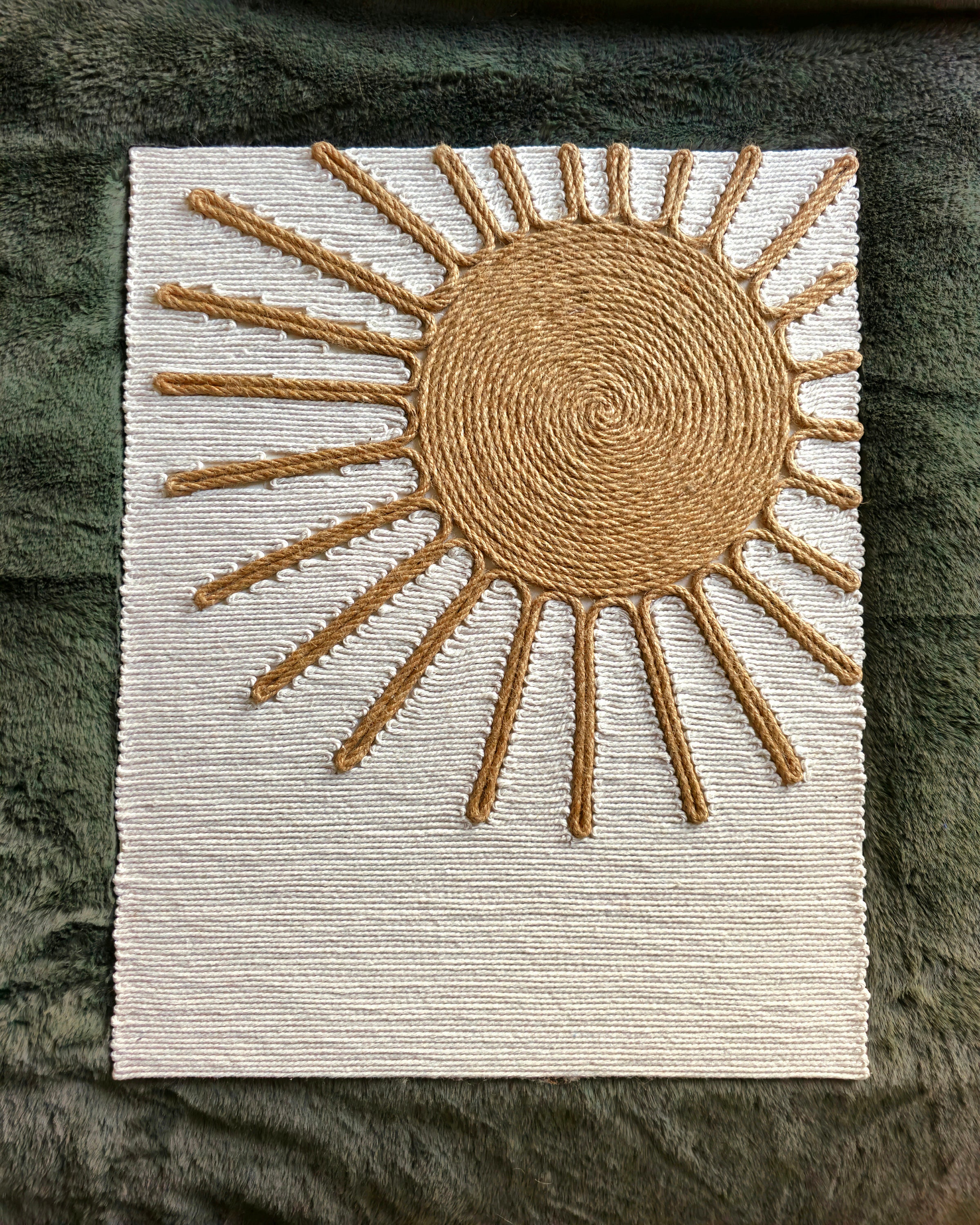 Textured Sun Jute Rope Art Natural Wall Art 3D String Design Boho ...
