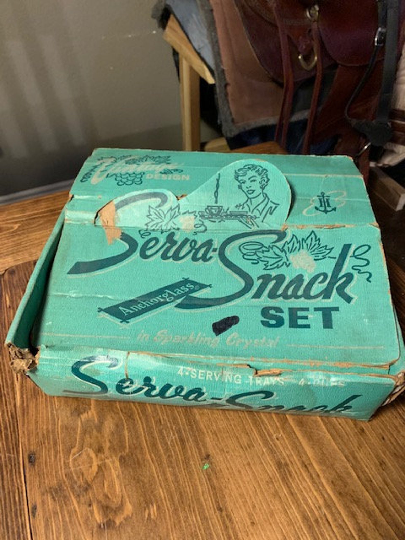 Vintage 1950's Anchor Hocking Serva-snack Set Grape | Etsy