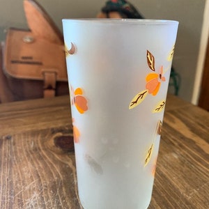 Vintage Fall Leaves Frosted Drinking Glass - Etsy