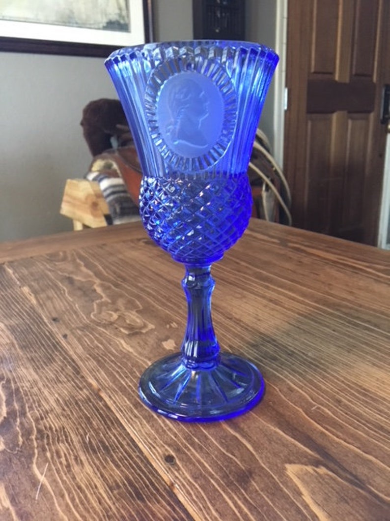 Cobalt Blue Fostoria George Washington Goblet Avon Goblet - Etsy