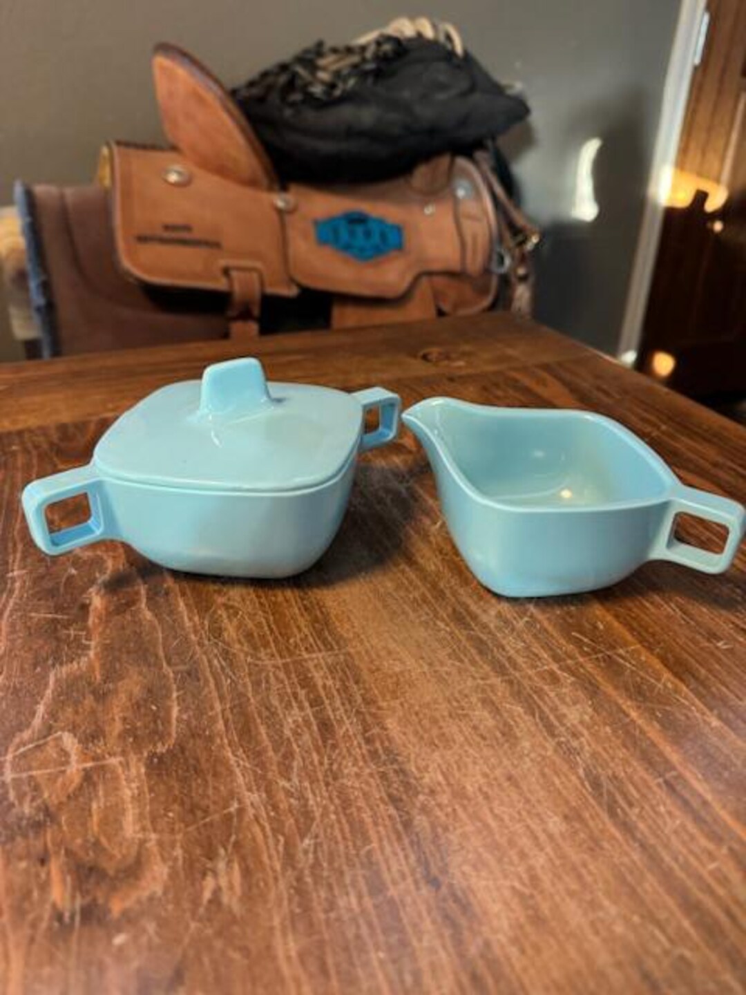 Vintage Baby Blue Melmac Cream and Sugar Set - Etsy