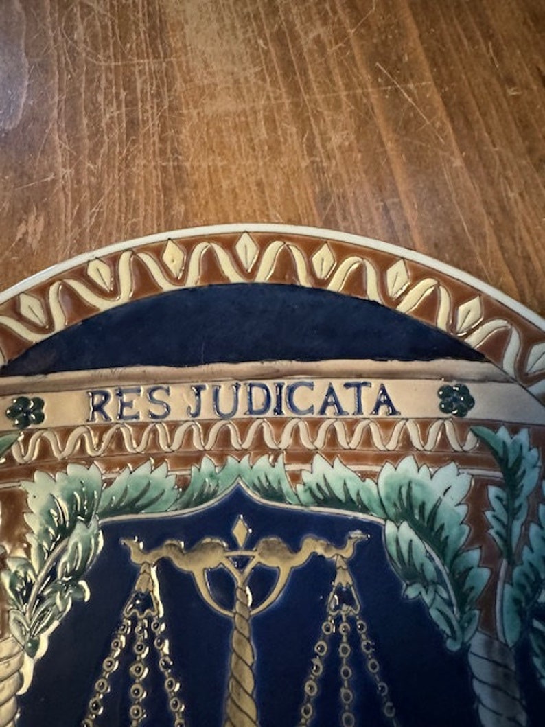 Jena Hall Collectible Plate Res Judicata, A Matter Settled by Judgement ...