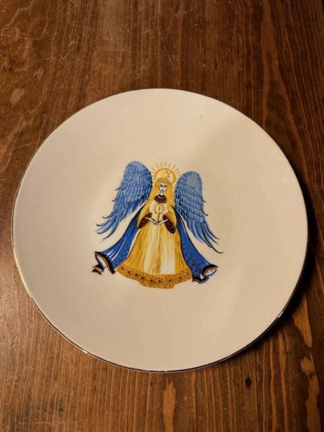 Retro German Christmas Angel Plate - Etsy