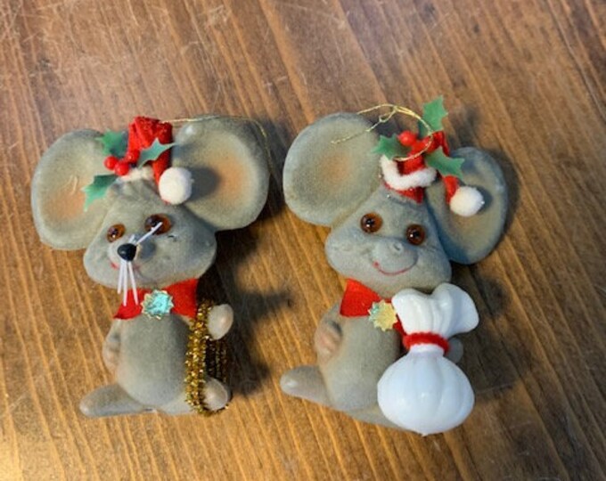 WOODEN MOUSE Christmas HOME Ornament,snowy Mouse Christmas Tree ...