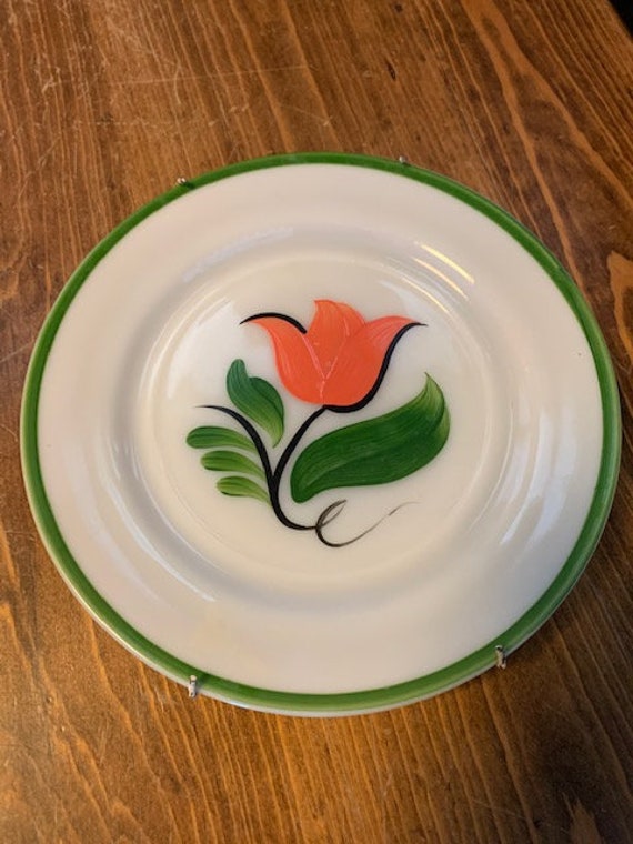 Vintage Hand Painted Tulip Decorative Plate | Etsy