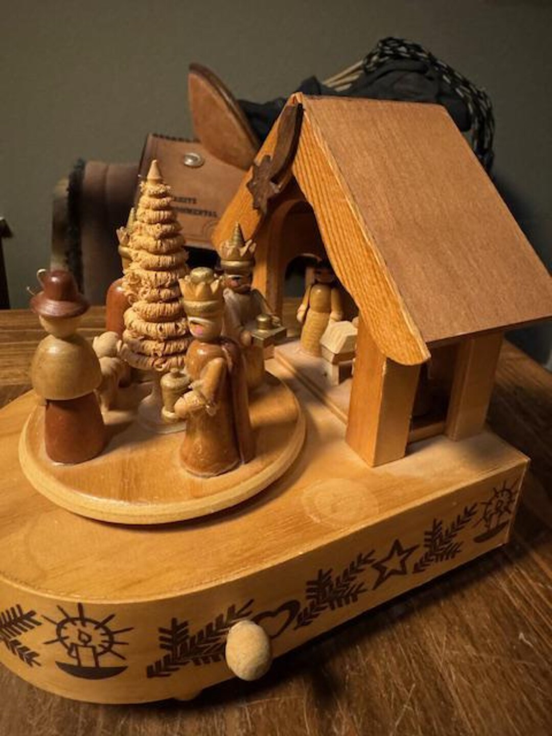 Vintage Christmas Nativity Scene Music Box Playing Silent Night - Etsy