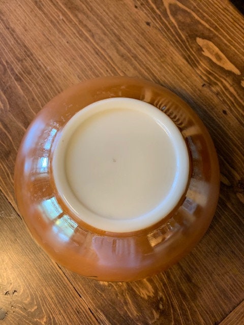 Vintage Orange Lusterware Punch Bowl With 12 Cups And Footed | Etsy