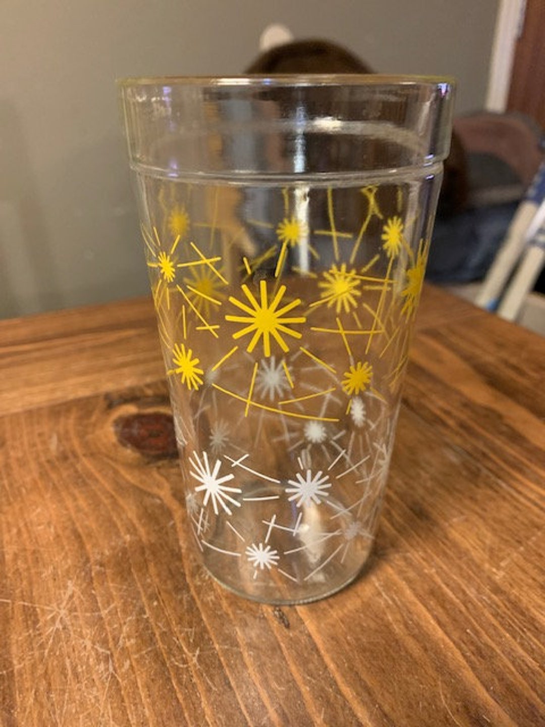 Yellow and White Starburst Pattern Glass - Etsy