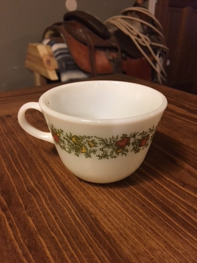 Vintage Pyrex Spice of Life Tea Cups Milk Glass Tea Cups - Etsy