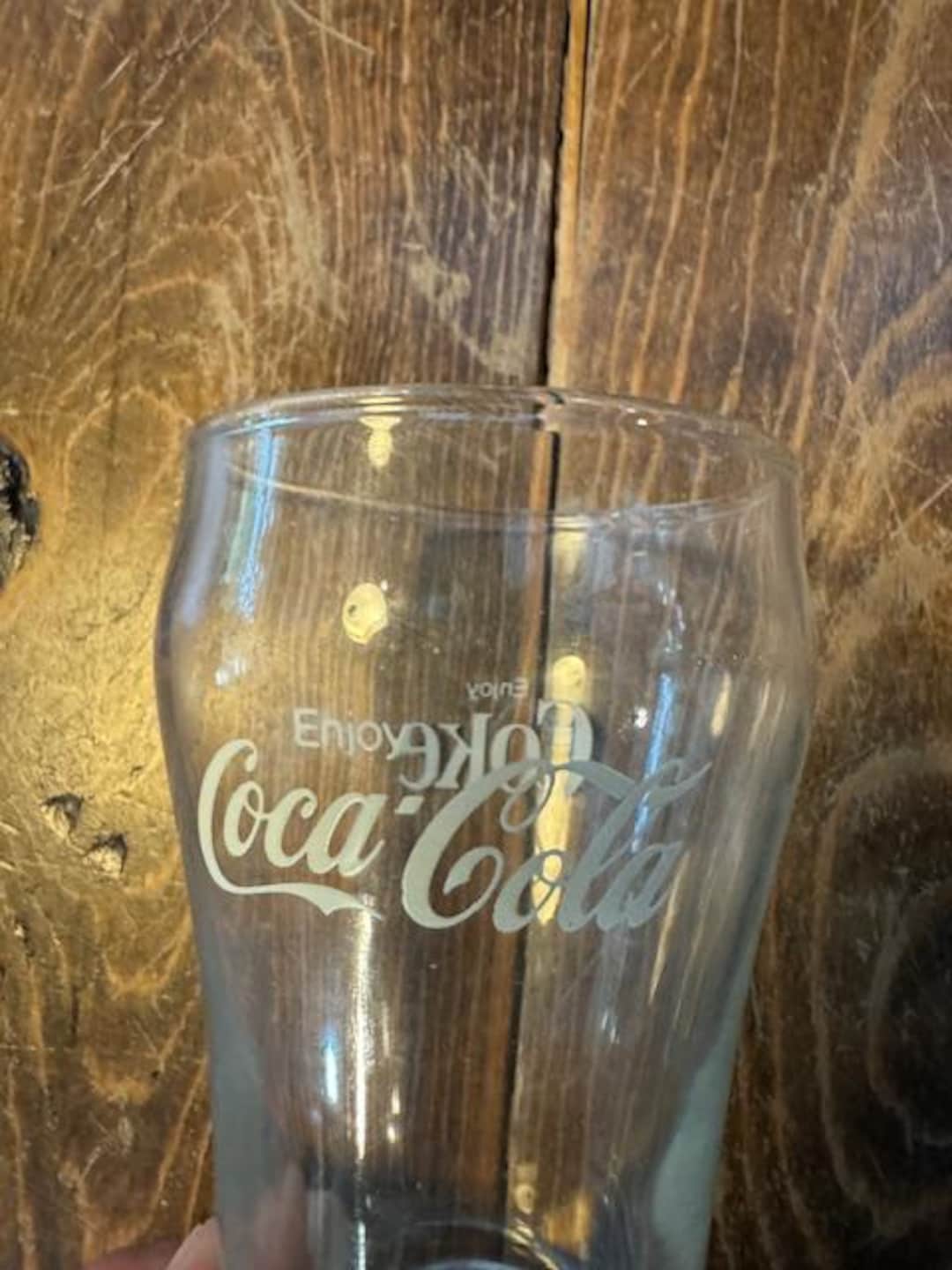 Vintage 1990s Enjoy Coke Coca-cola Glass With Classic Lettering Retro ...
