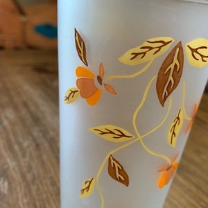 Vintage Fall Leaves Frosted Drinking Glass - Etsy