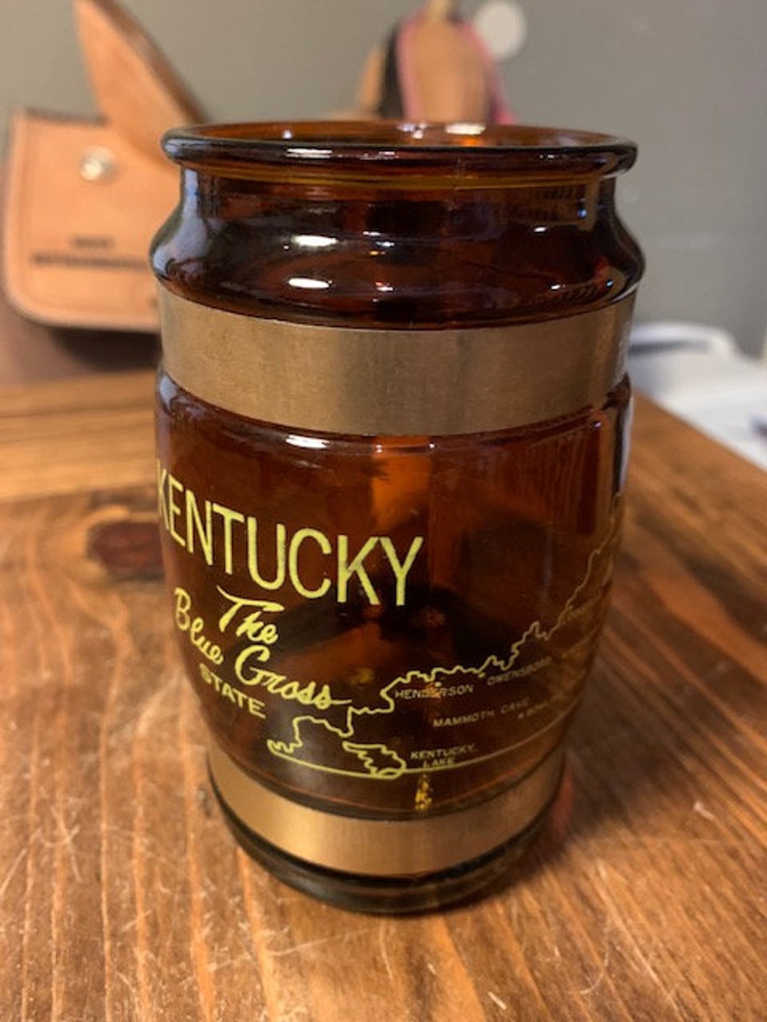 Vintage Brown Glass Siesta Ware Style Mug Wood Handle Kentucky - Etsy
