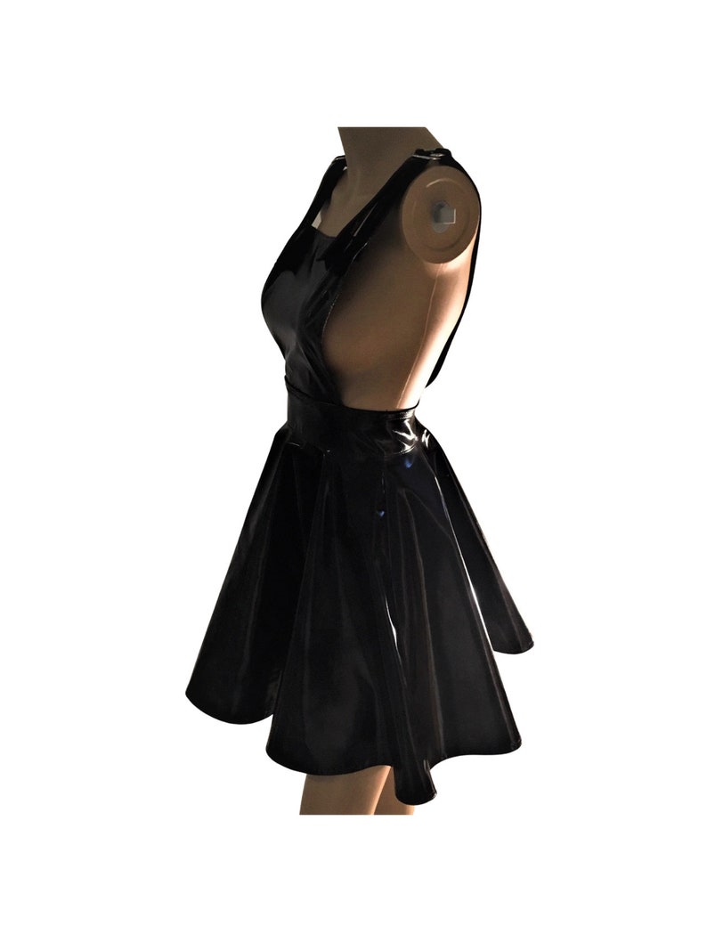 Vinyl PVC Dungaree Pinafore Apron Overalls Skirt Skater Dress | Etsy