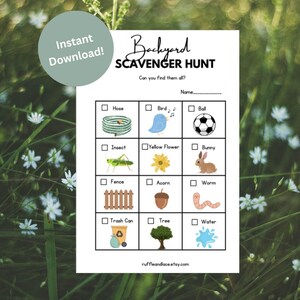 Backyard Neighborhood Scavenger Hunt | Kids Activities | Printable PDF ...