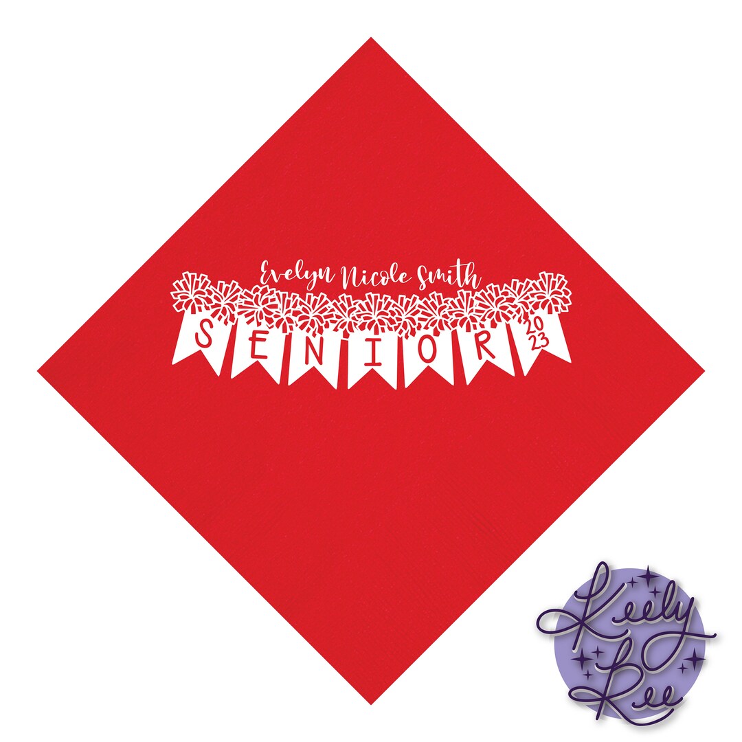 2023 Senior Pom Pom Banner Graduation Personalized Monogrammed 3-ply ...