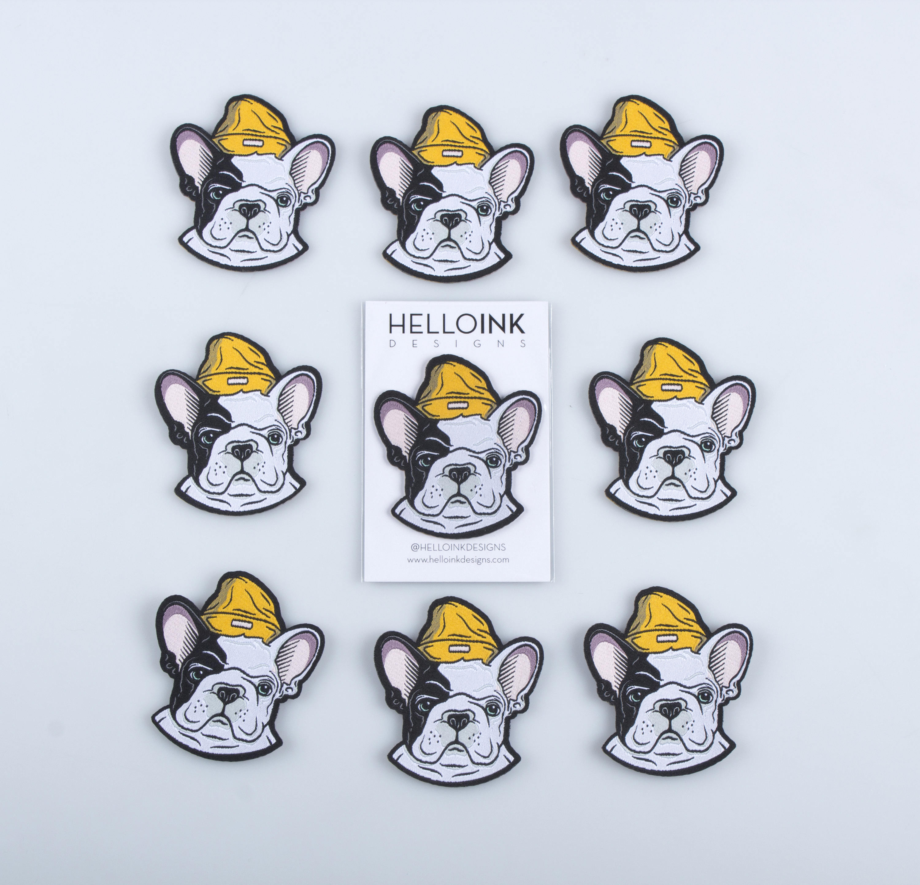 Hipster Frenchie Woven Patch by Hello INK | Etsy