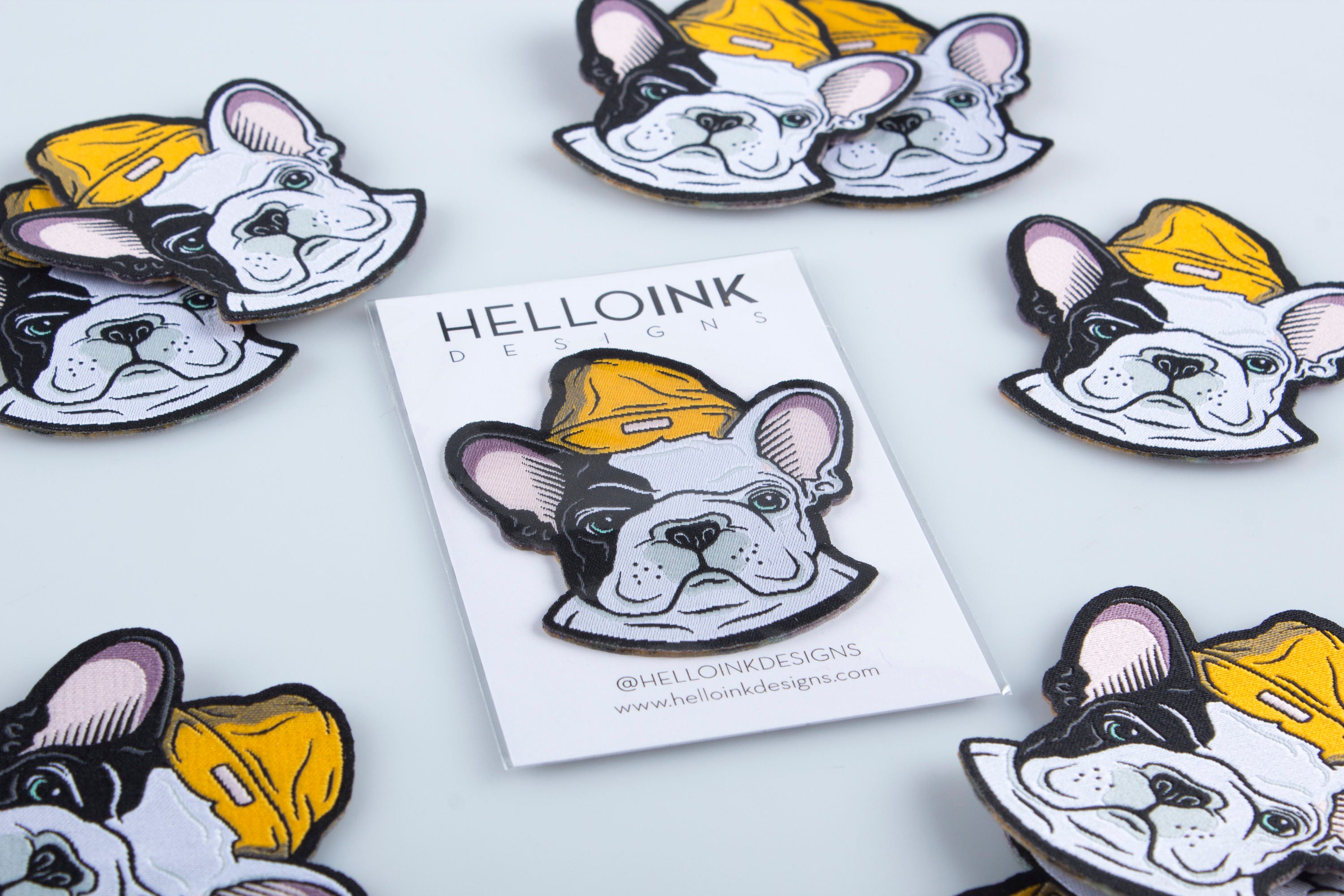 Hipster Frenchie Woven Patch by Hello INK - Etsy