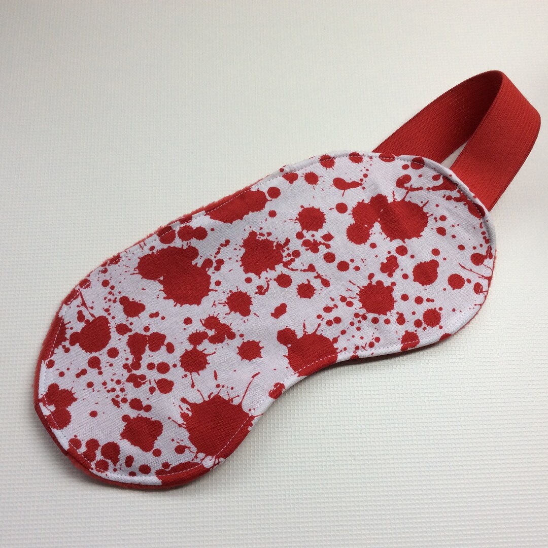 Blood Splatter Sleep Mask, Vegan Fleece Travel Eye Shade - Etsy