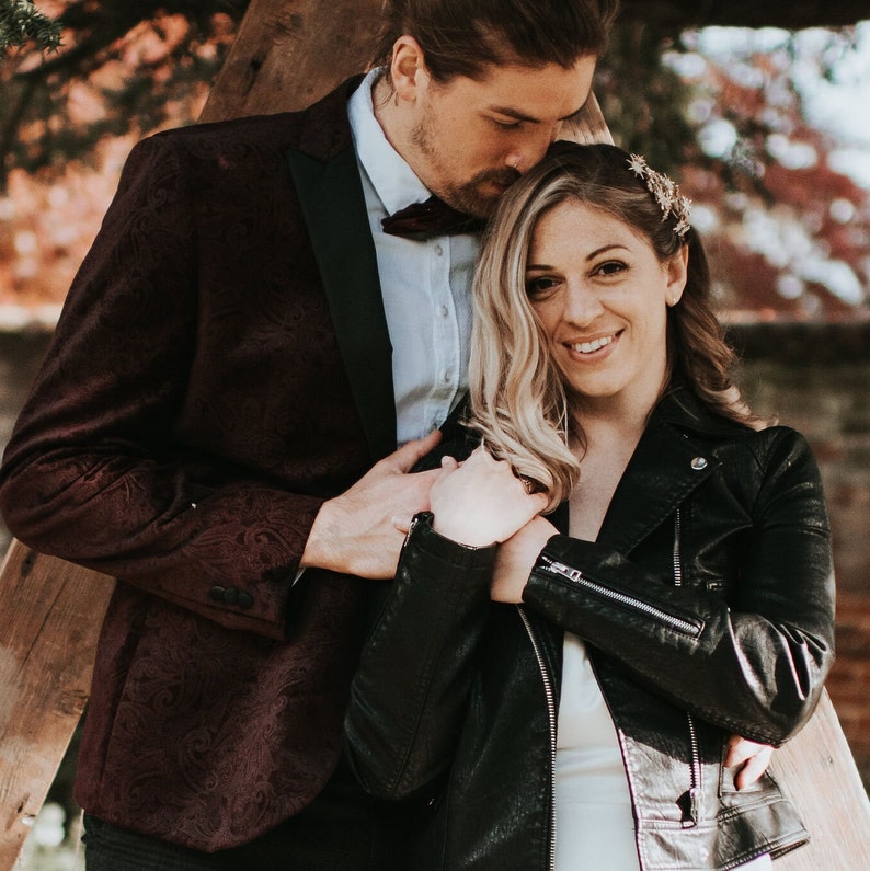 Gothic Wedding Faux Leather Jacket, Til Death Sugar Skull Bridal Cover ...