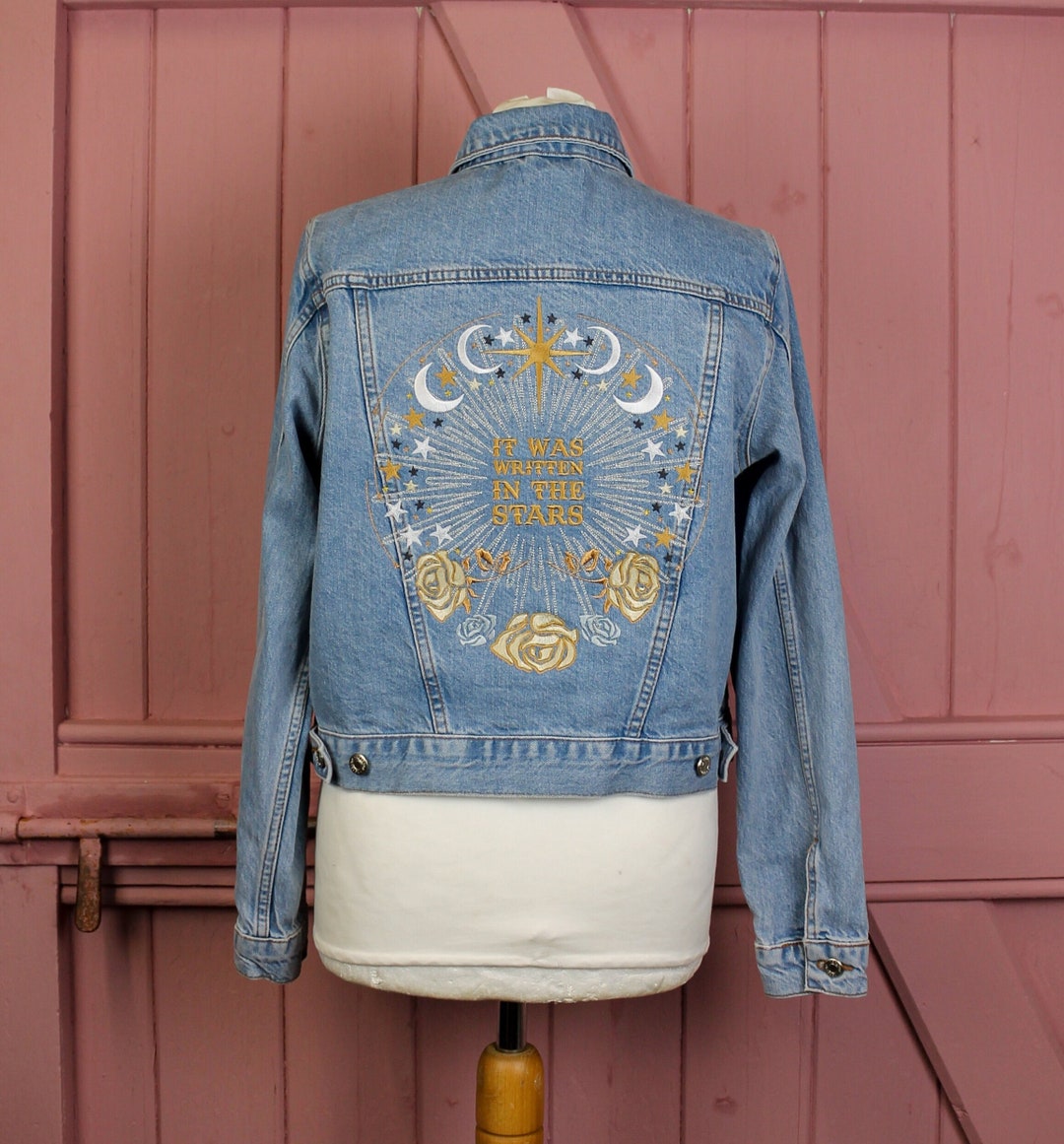 Custom Denim Jacket Moon Stars Wedding Bridal Cover up Custom - Etsy UK